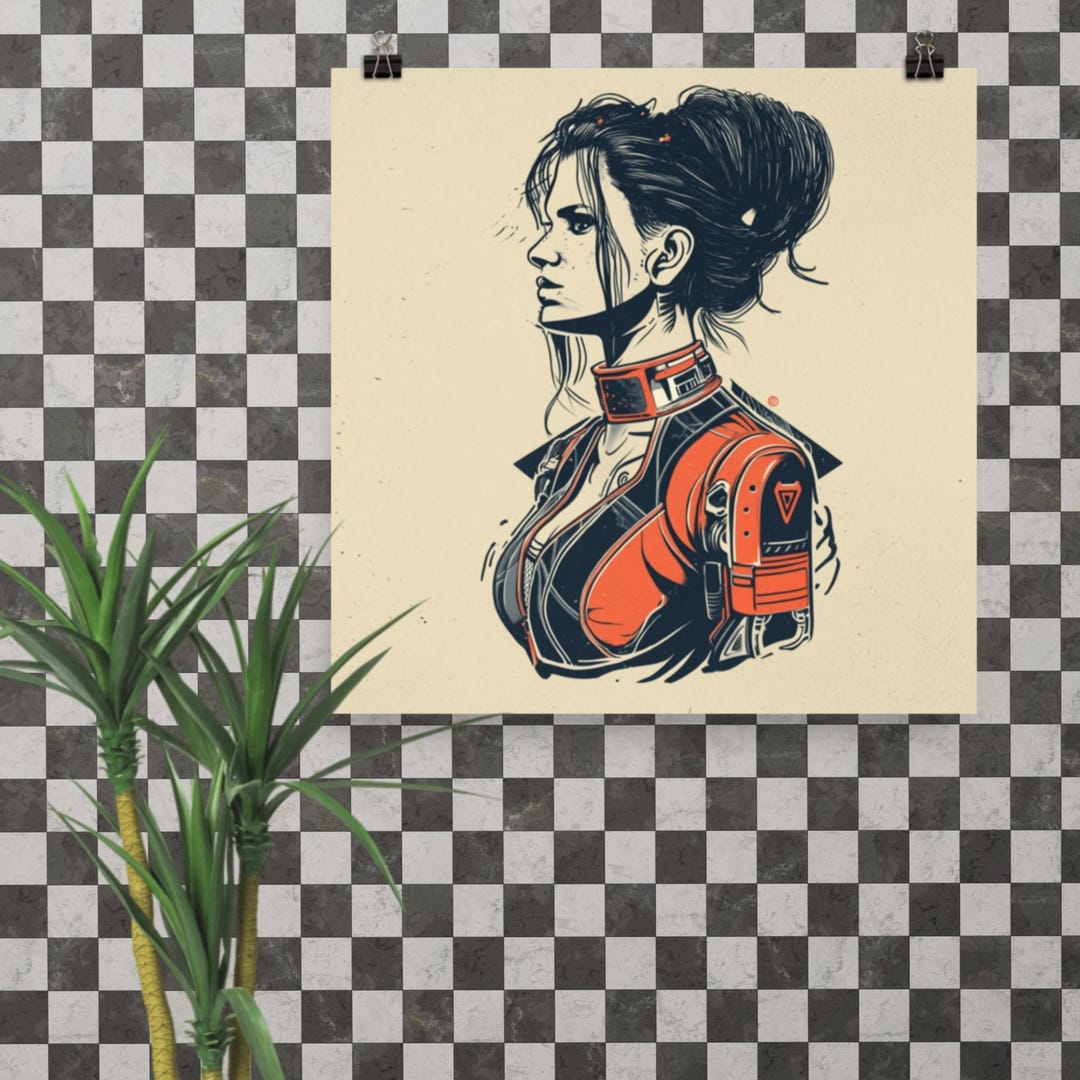Panam Palmer Cyberpunk Poster – Tattoo Flash Print – AI Nomad Wall Art - Etsy
