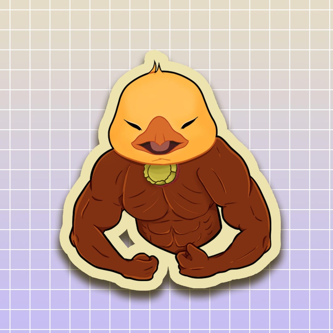 FFXIV Fat Chocobo/chick Head Body Builder Sticker - Etsy