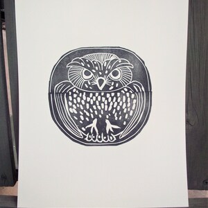 Owl Block Print - Etsy