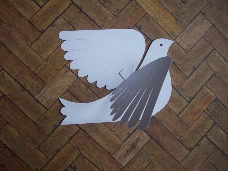 Paper Birds--ten Small Feathery White Cardstock Doves - Etsy
