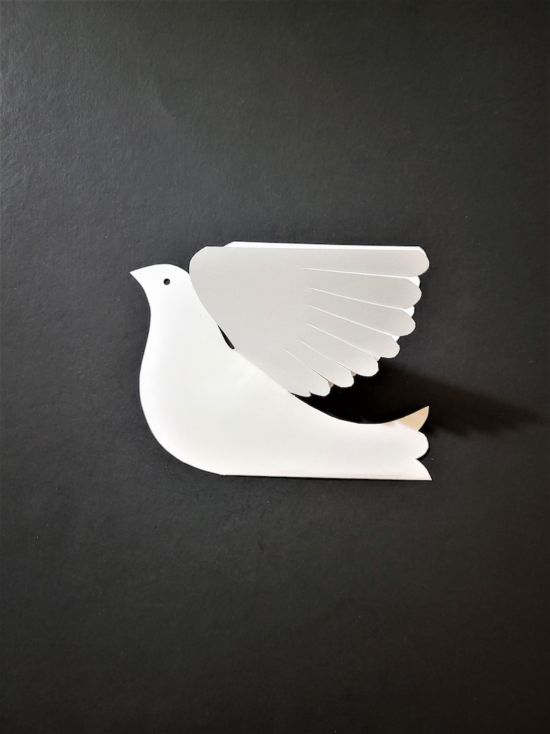 Paper Birds--ten Small Feathery White Cardstock Doves - Etsy