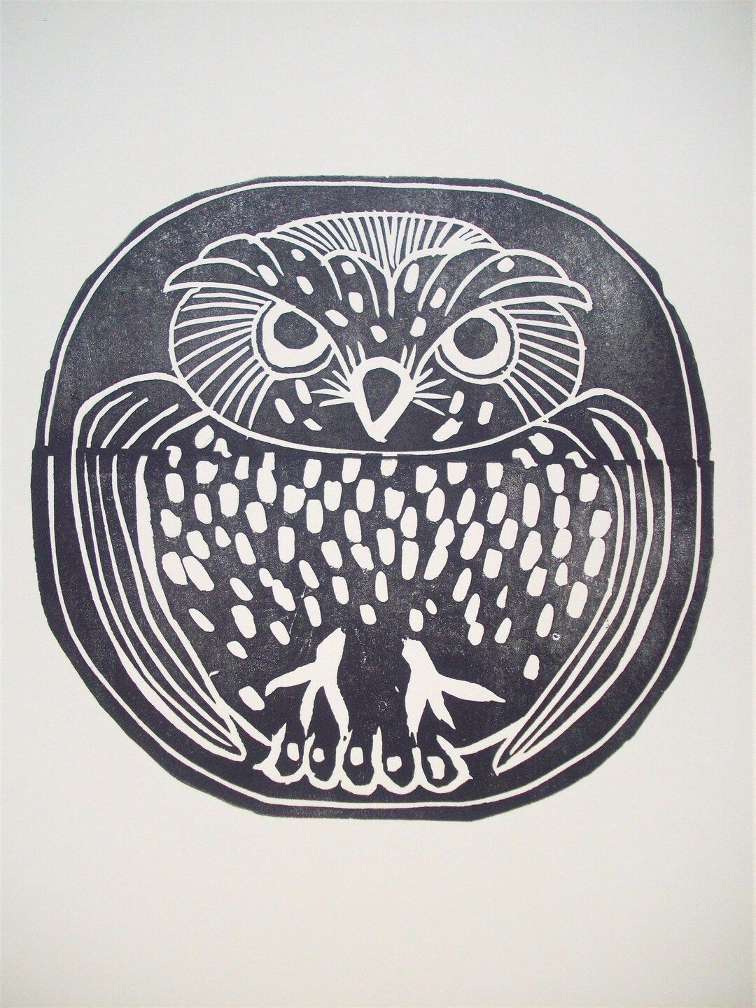 Owl Block Print - Etsy