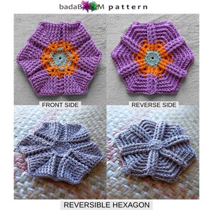 Crochet PATTERN - STELLA - Reversible Granny Hexagon - Etsy