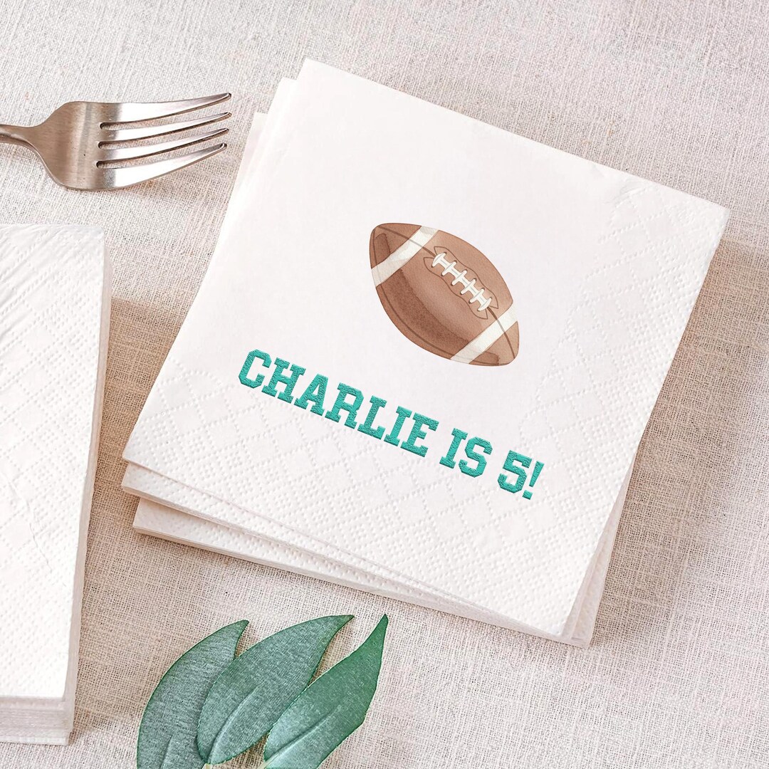 Football Birthday Napkin, Personalized Game Day Football Party Theme ...