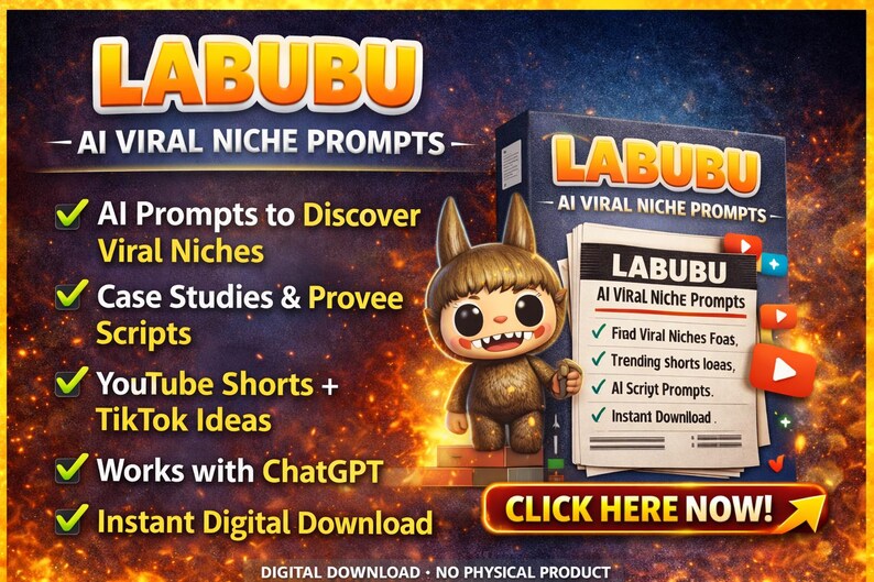 LABUBU AI Viral Niche Prompts – Youtube & Tiktok (digital Download) - Etsy