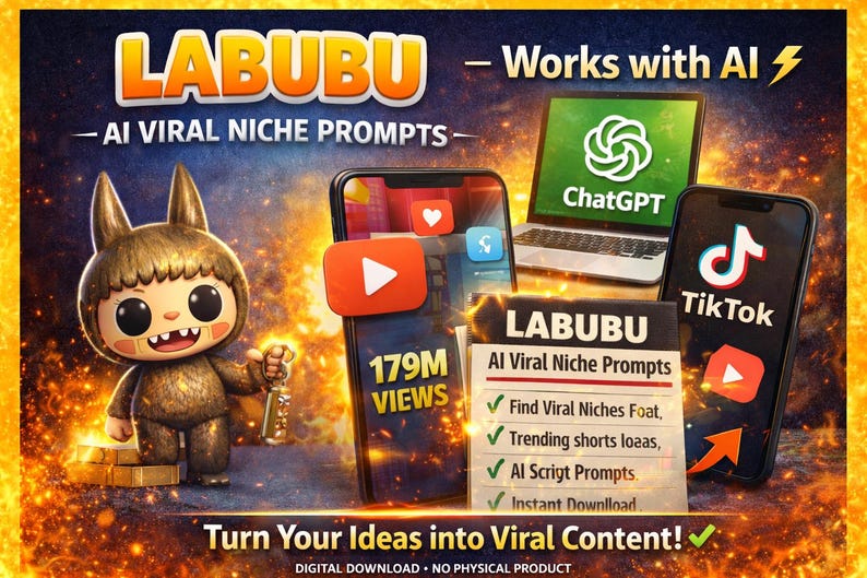 LABUBU AI Viral Niche Prompts – Youtube & Tiktok (digital Download) - Etsy