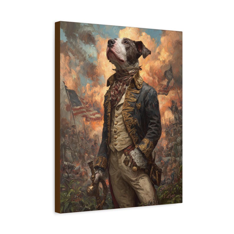 Andrew Jackson as Pitbull | War Hero President Dog Canvas Print ...