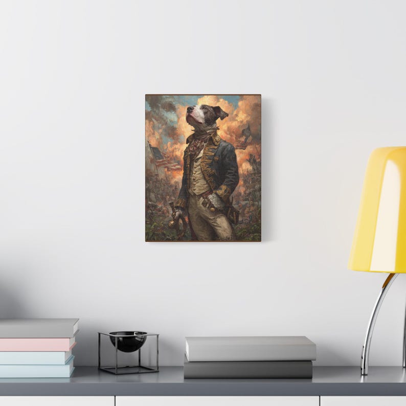 Andrew Jackson as Pitbull | War Hero President Dog Canvas Print ...