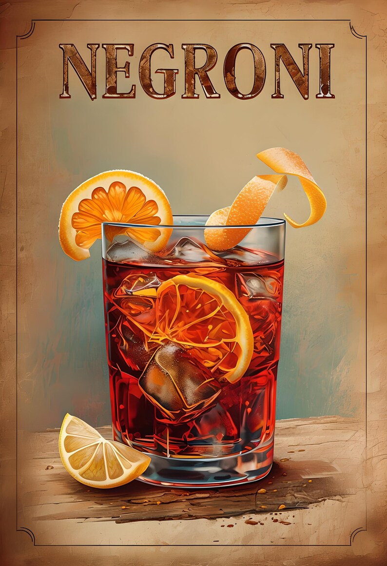 Negroni, Poster, Digital Download, Cocktail, Drinks - Etsy