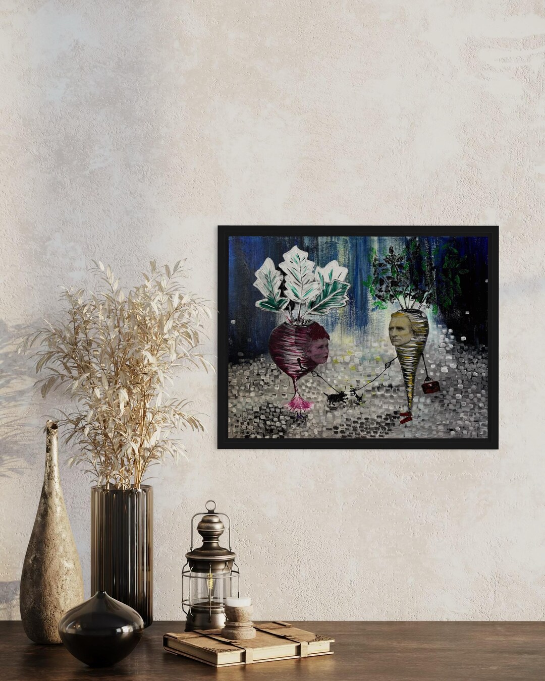 Surrealist City Life Art: Unforeseen Encounter - Original Painting ...