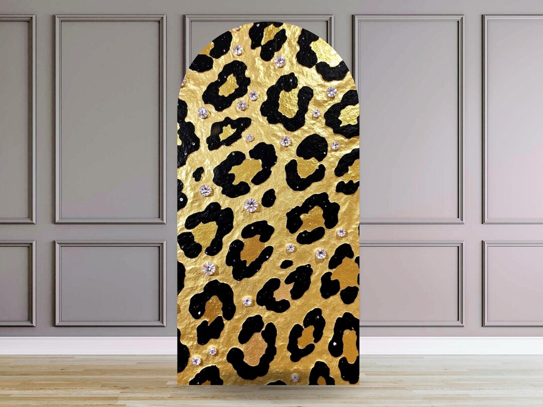 Arch Backdrop Leopard Print Party Decorations Printable Backdrop for ...