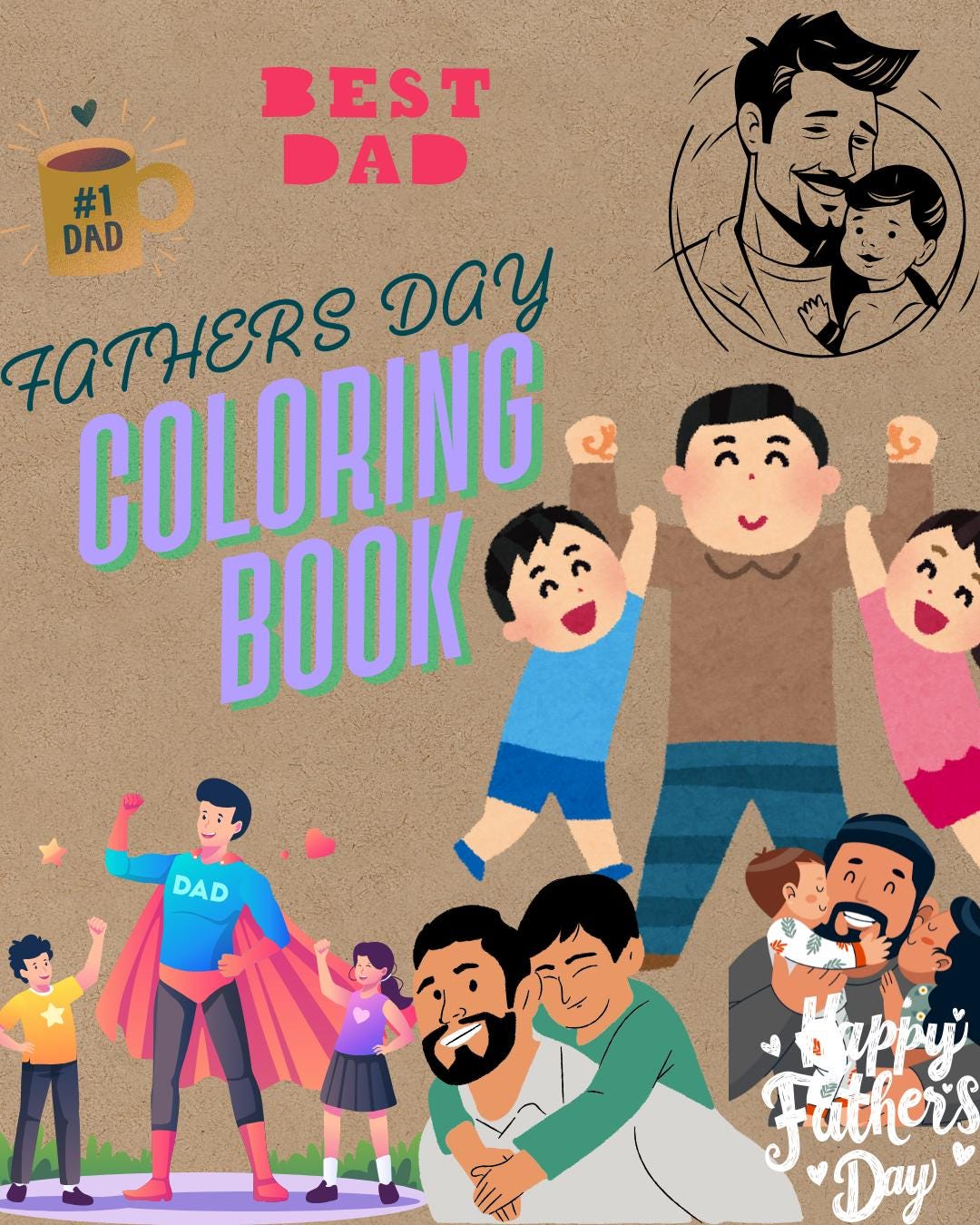 Fathers Day Coloring Book - Gift - Etsy