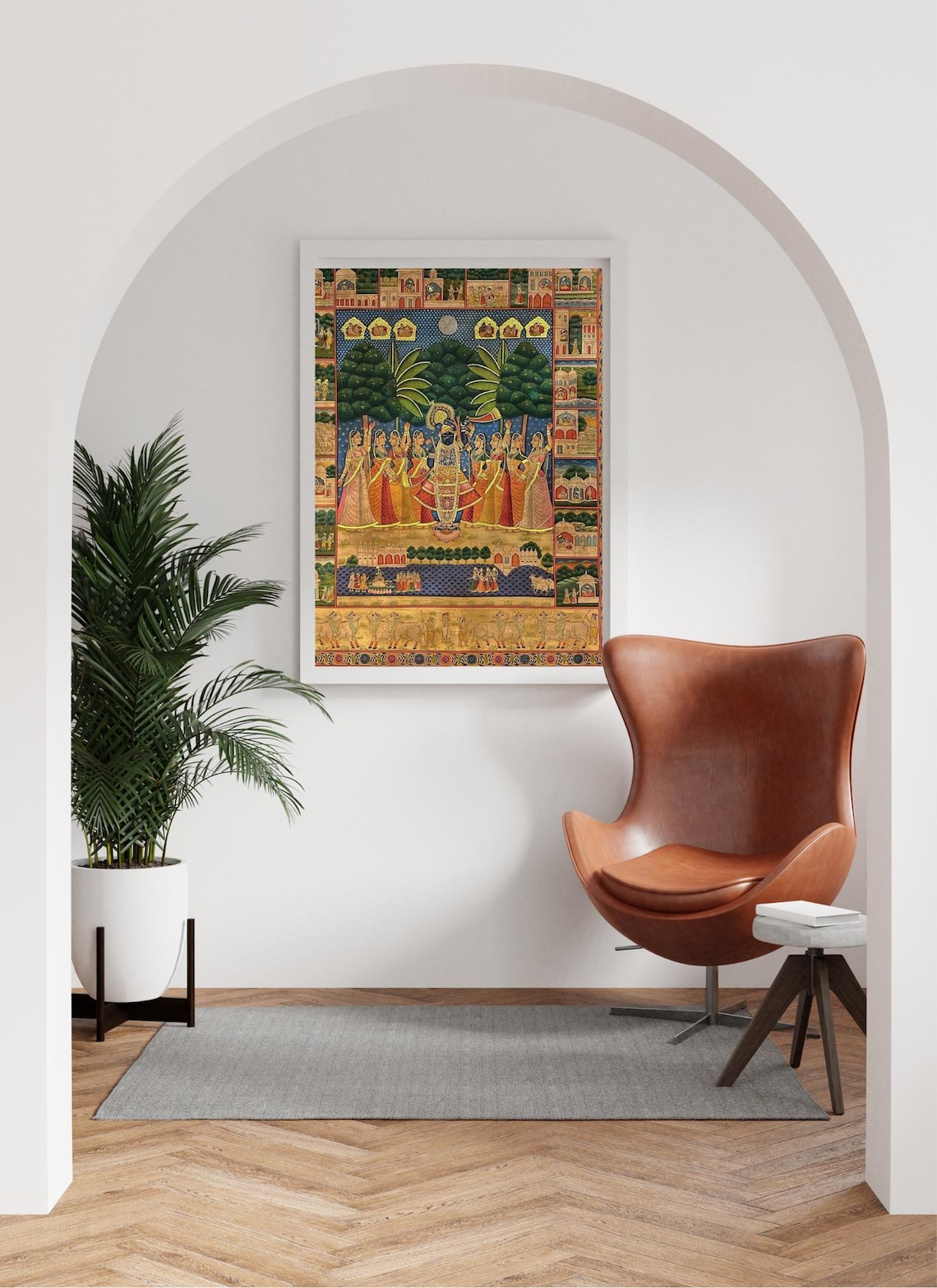 Krishna Ras Leela Pichwai Painting | Traditional Indian Folk Art ...