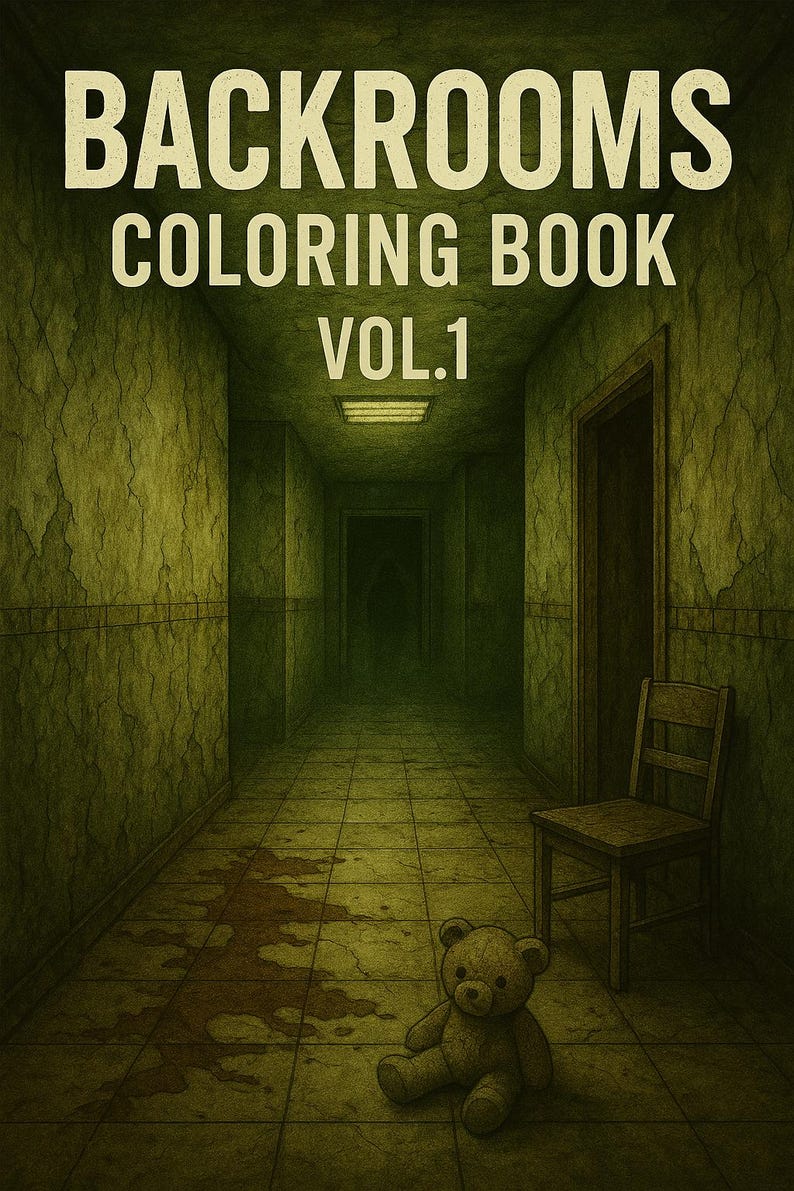 Backrooms Coloring Book for Adults - Printable Horror Pages | Liminal ...