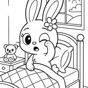 Bunny Coloring Book PDF – Cozy Story Vol.1 | 14 Pages Instant Download ...
