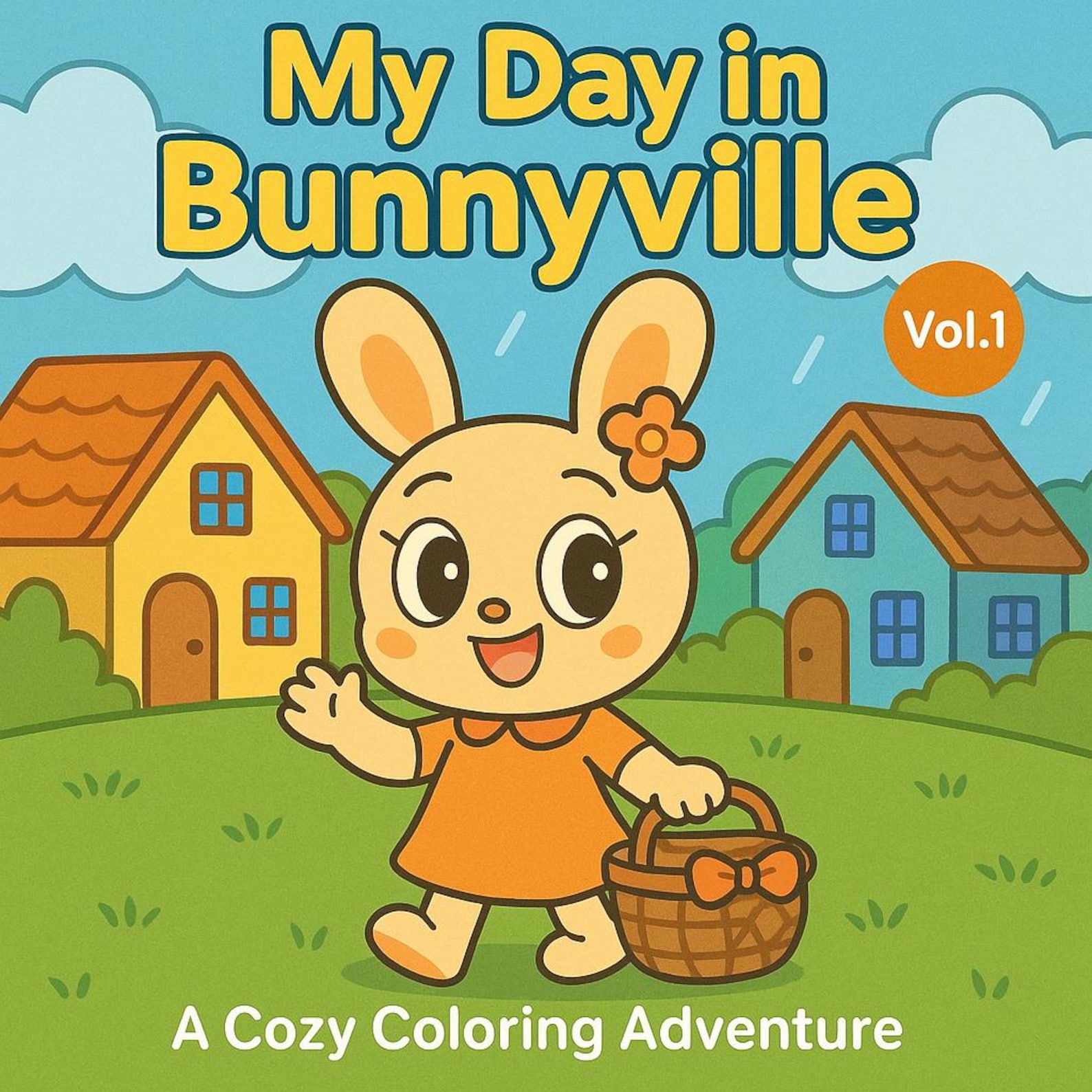 Bunny Coloring Book PDF – Cozy Story Vol.1 | 14 Pages Instant Download ...