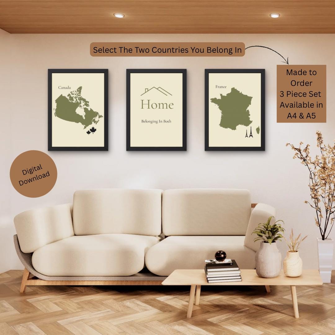 Custom Country Map Wall Art – Personalized Gift for Him or Her ...