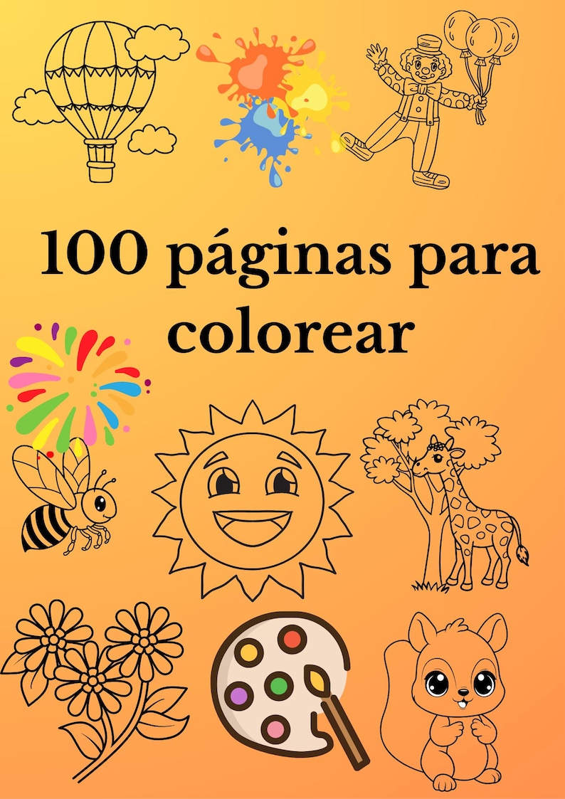 100 Coloring Pages for Kids/ Fun Printable PDF / Animals, Nature ...