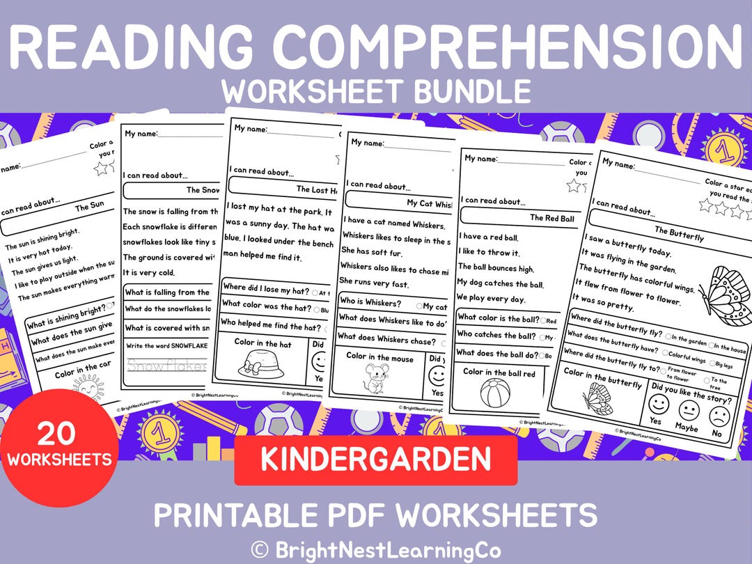 Reading Comprehension Printable - Kindergarten - First Grade ...