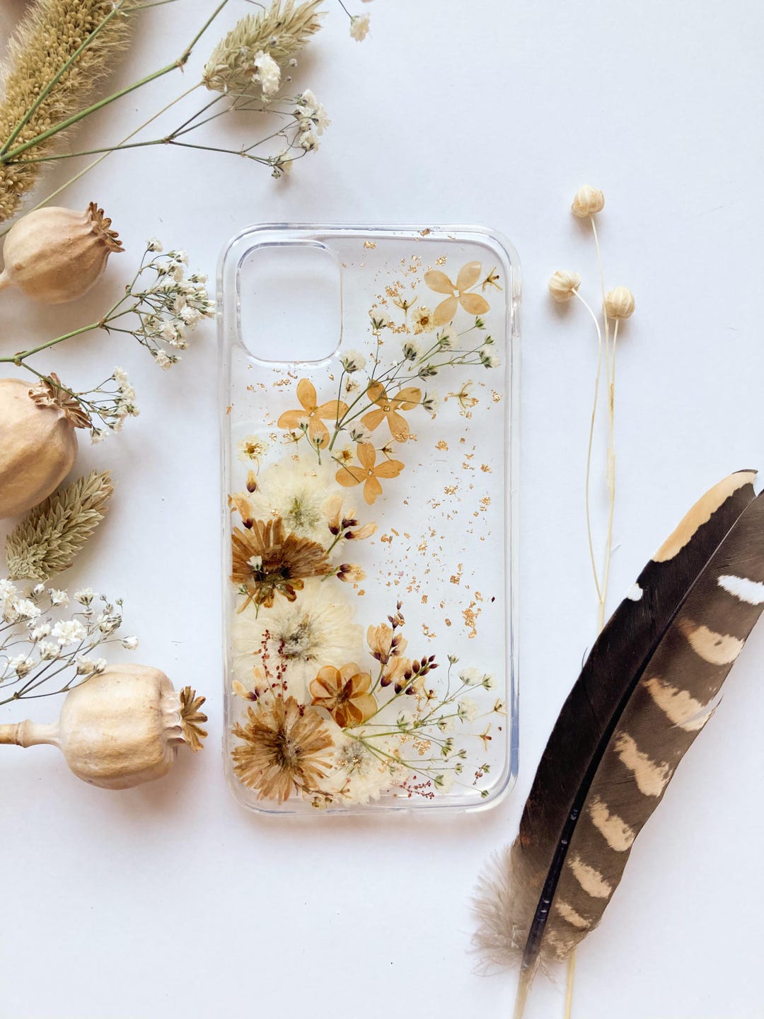 Burnt Sparkle Phone Case, Pressed Plants Phone Case for iPhone Samsung ...