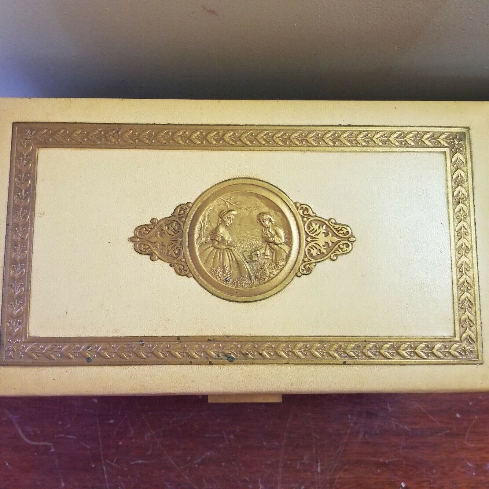 Mid Century Mollo Smith Crafted Jewelry Box Yellow Leatherette Art Deco ...