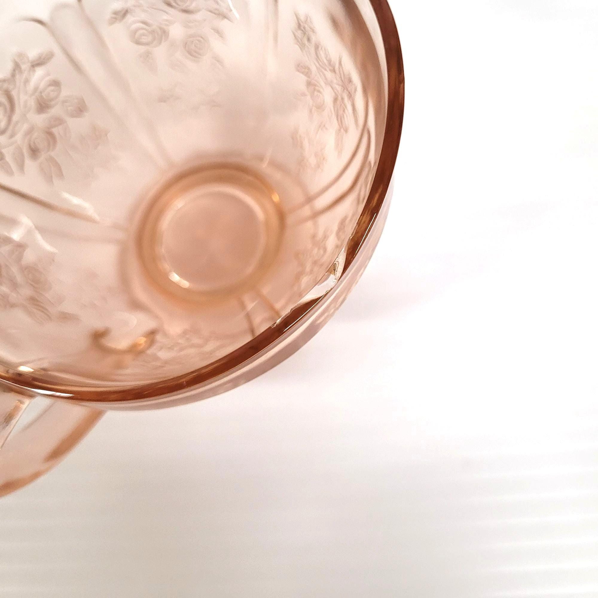 Pink Depression Cream Footed Vintage Cream Pitcher Flowers Roses Footed ...