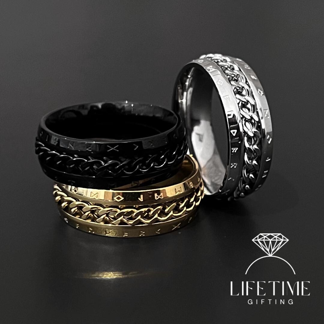 Viking Chain Rings for Men | Fidget Spinner Ring | Spinner Rings ...