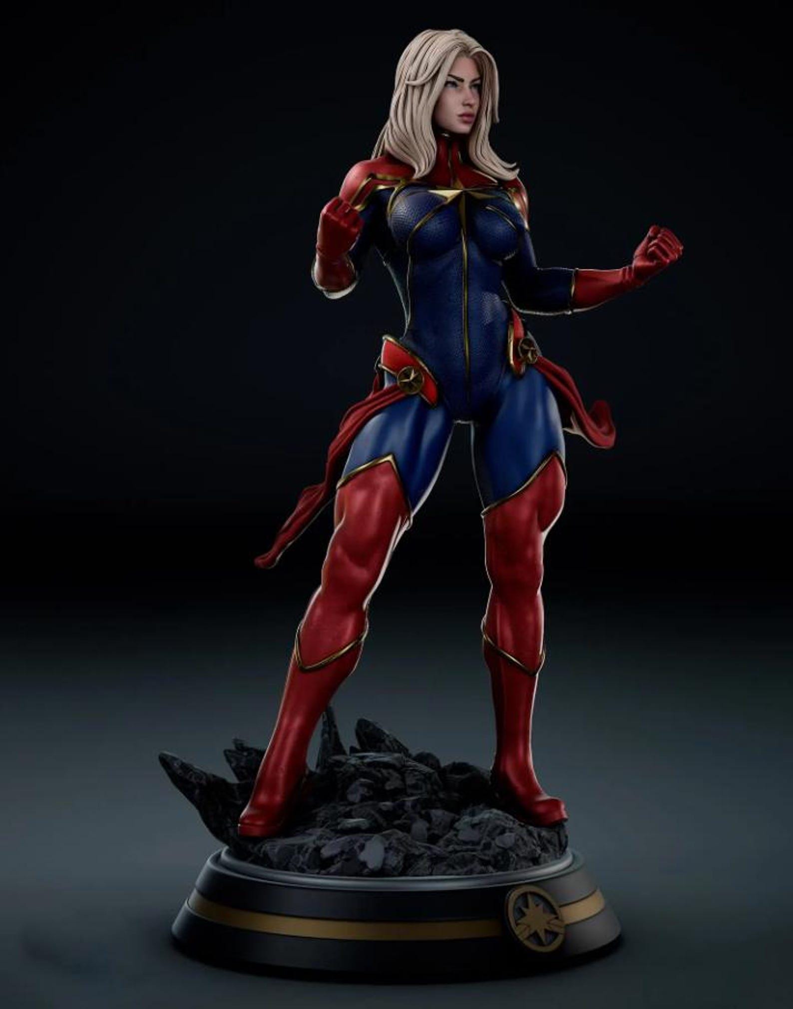 Captain Marvel - STL Model for Resin Printer Figure 3D Printing - High ...