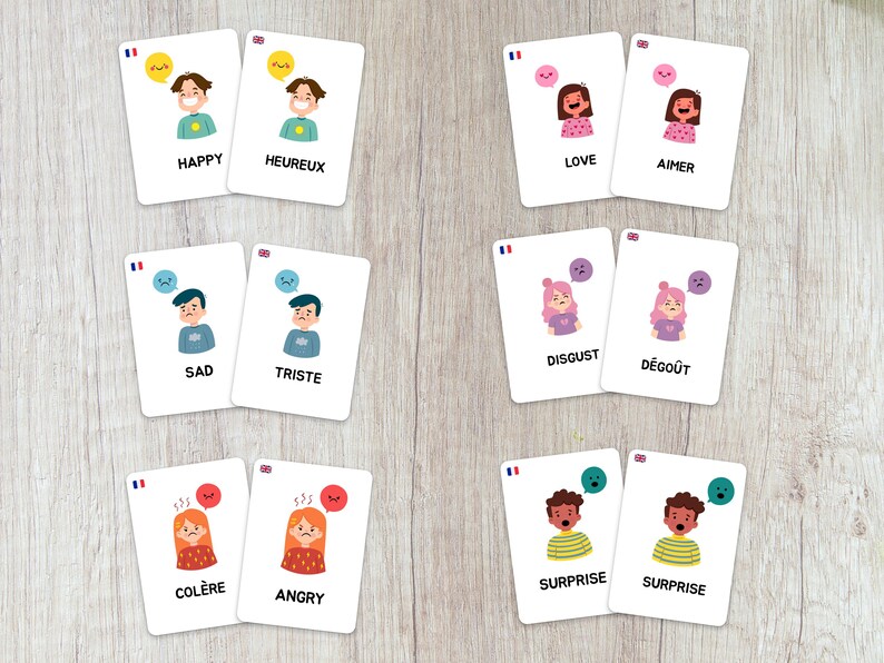 Bilingual Educational Emotion Maps (french/english) - Etsy