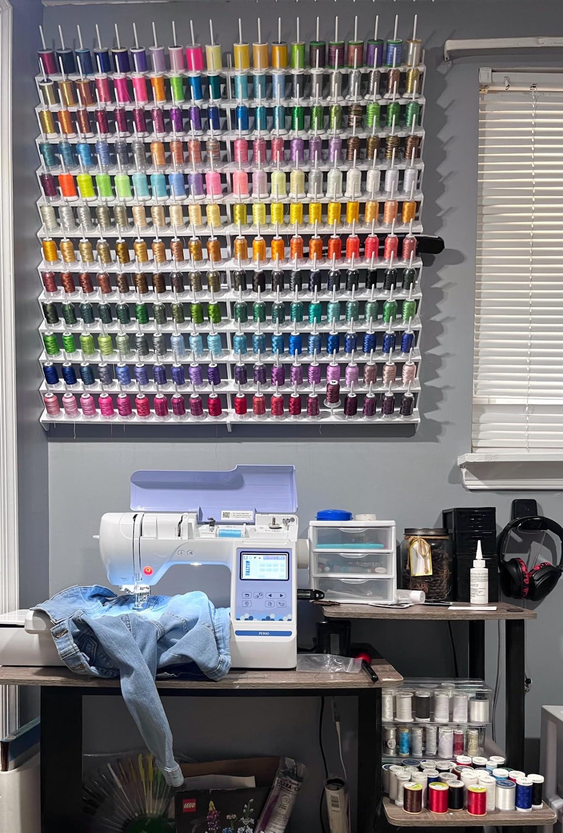 Deluxe 60 Spook Cone Thread Stand, Sewing Thread Organizer, Thread Rack ...