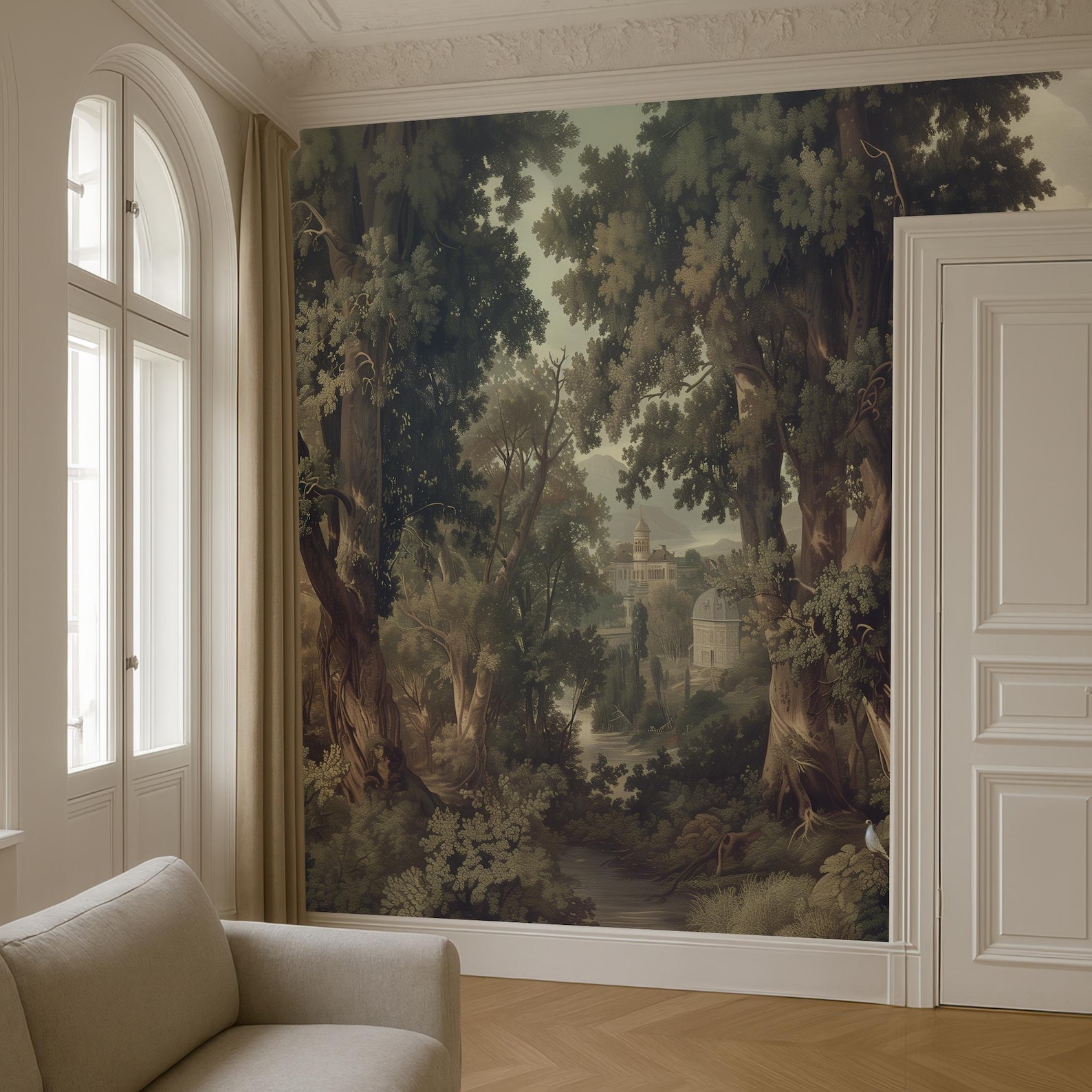 Castle Wallpaper Style Scenic Forest, Landscape Wallpaper Mural ...