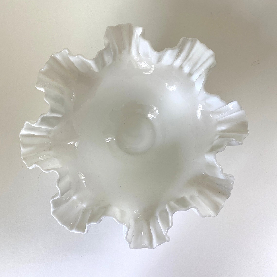 Fenton Ruffle Crimped Edge Hobnail Bowl - Etsy