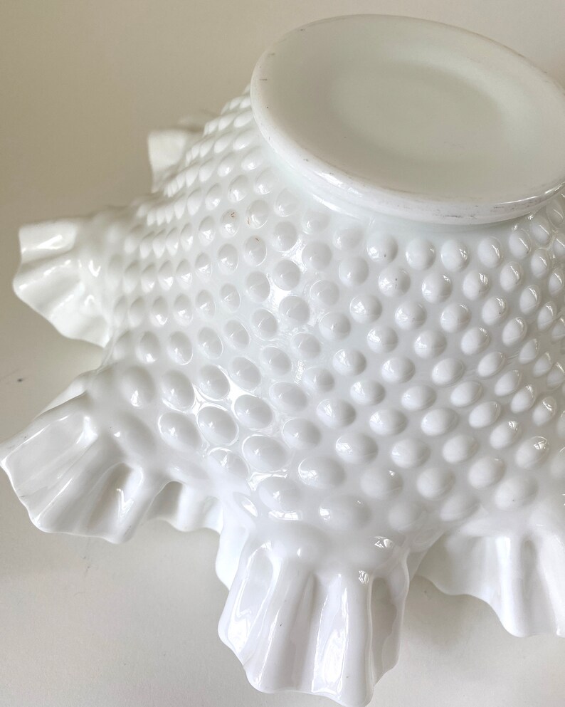 Fenton Ruffle Crimped Edge Hobnail Bowl - Etsy