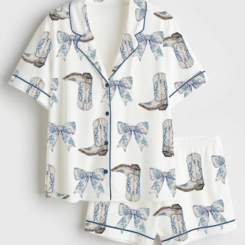 Blue Bow Pajama Pants - Etsy