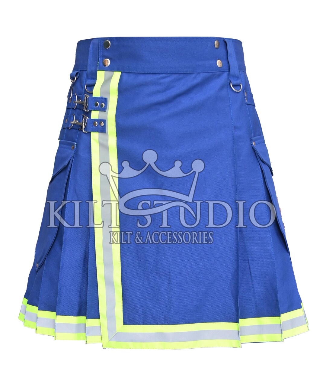 Scottish Firefighter Kilt -blue Cotton Tactical Utility Kilt - Fire ...