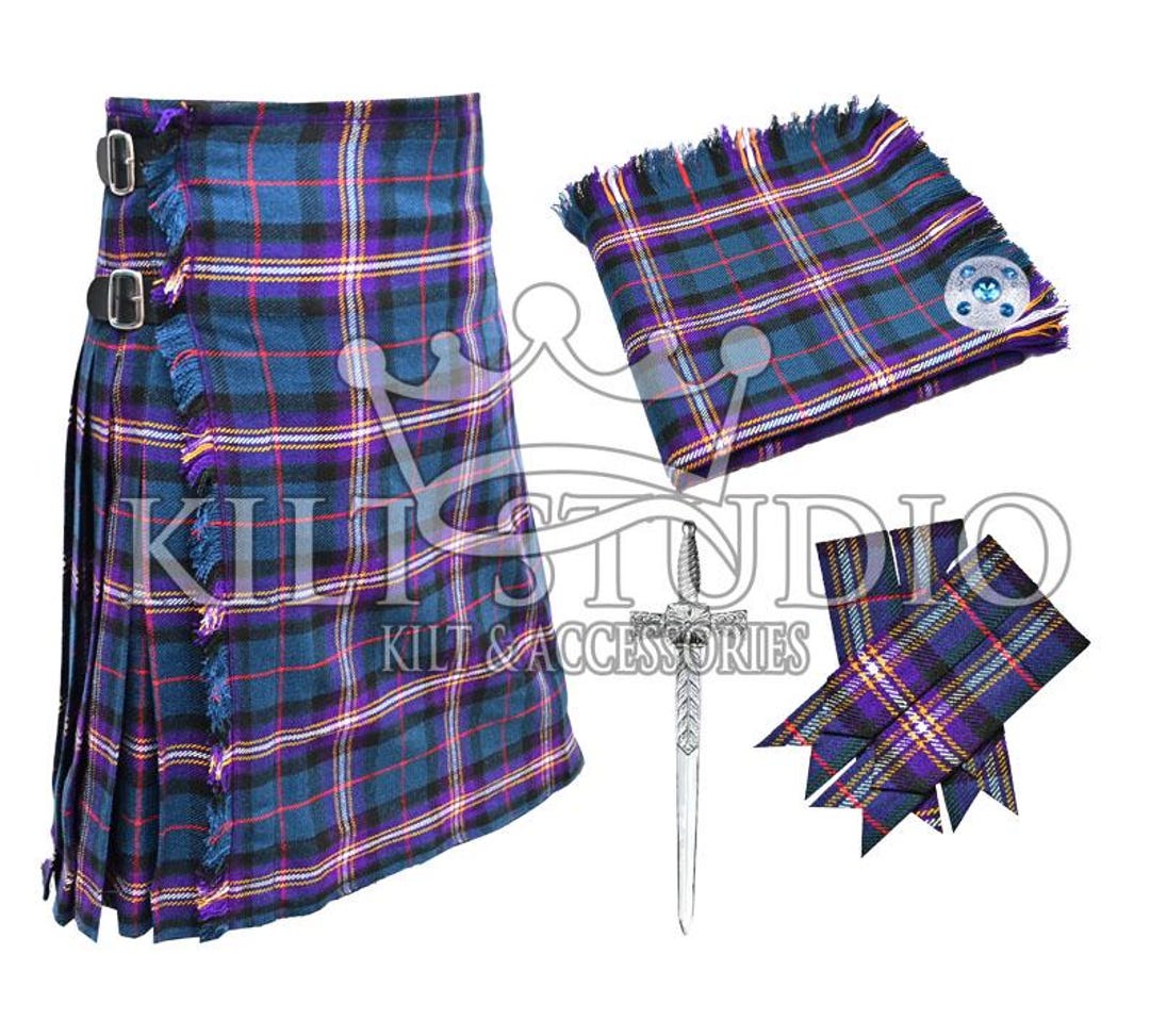 Scottish Handmade Masonic Tartan Kilt for Men's - 8 Yard Kilt and ...