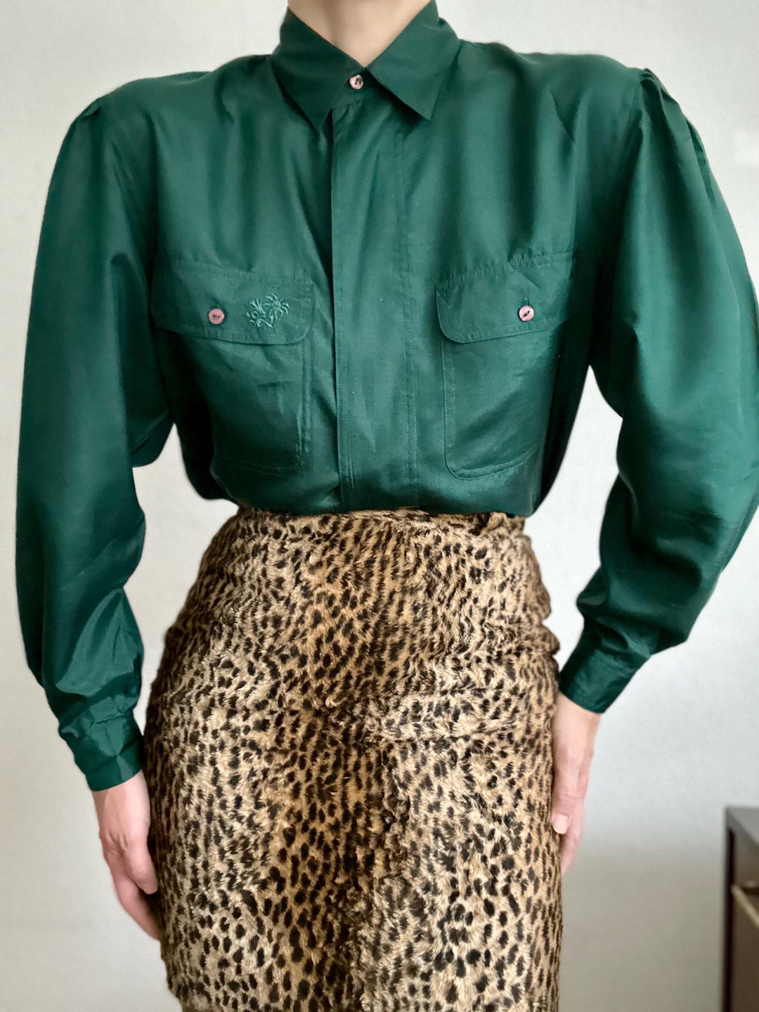 Vintage Silk Blouse With Puff Sleeves Small Blouse Puffs Made in ...