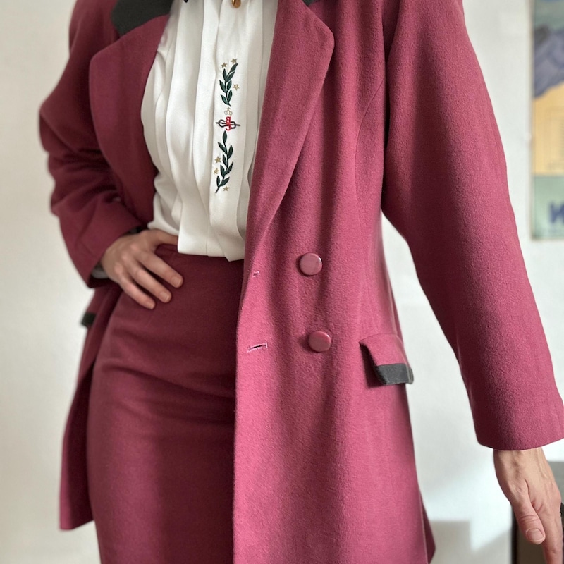 Womens Power Skirt Suit - Etsy UK