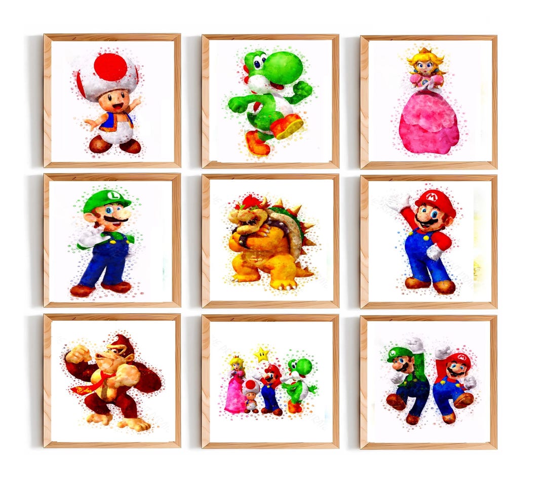 Mario Wall Art Printable Super Mario Poster Bundle Mario Print Luigi ...