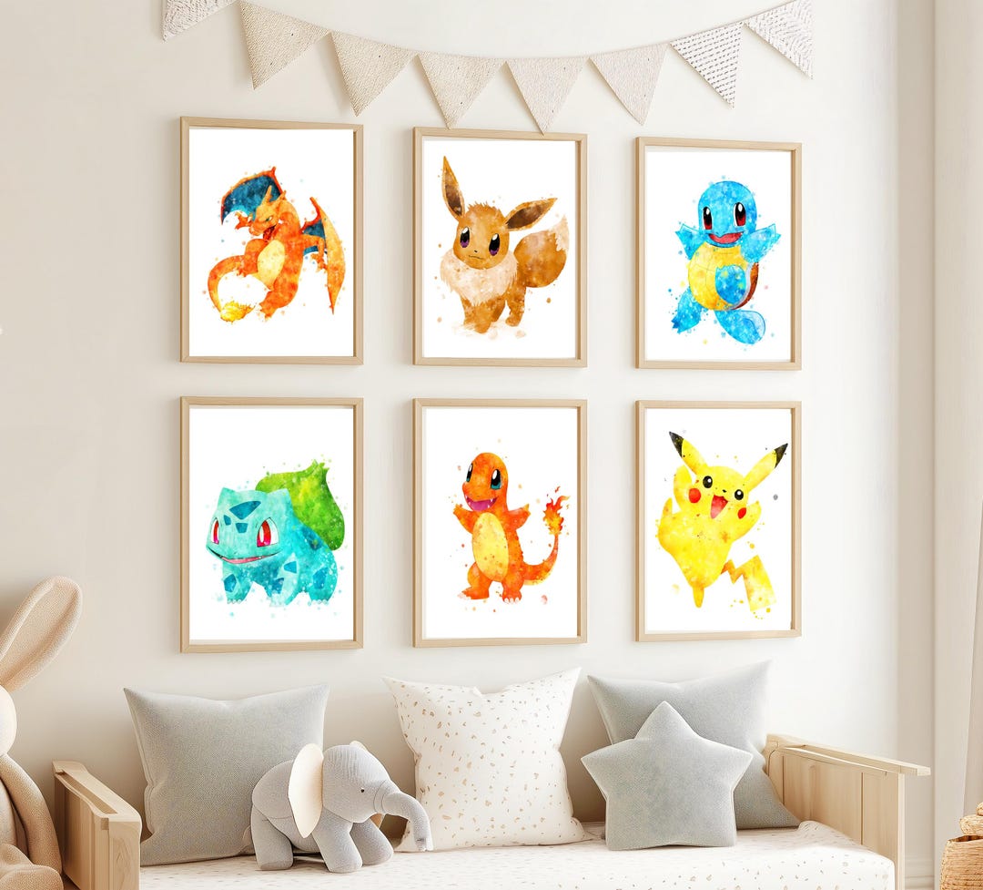 Pokemon Set Printable Wall Art Pokemon Poster Generation 1 Pokemon ...