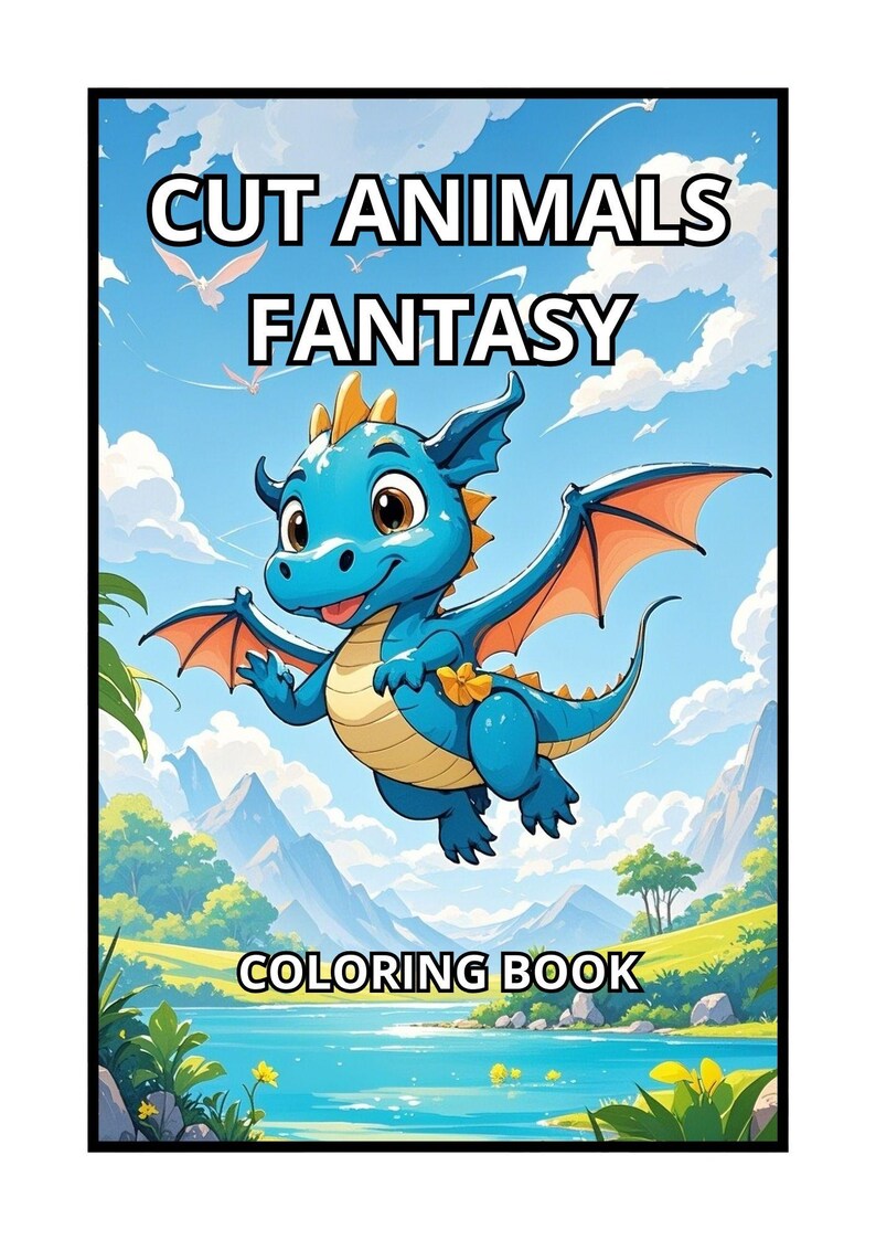 5 Cute Fantasy Animal Coloring Pages for Kids - Etsy
