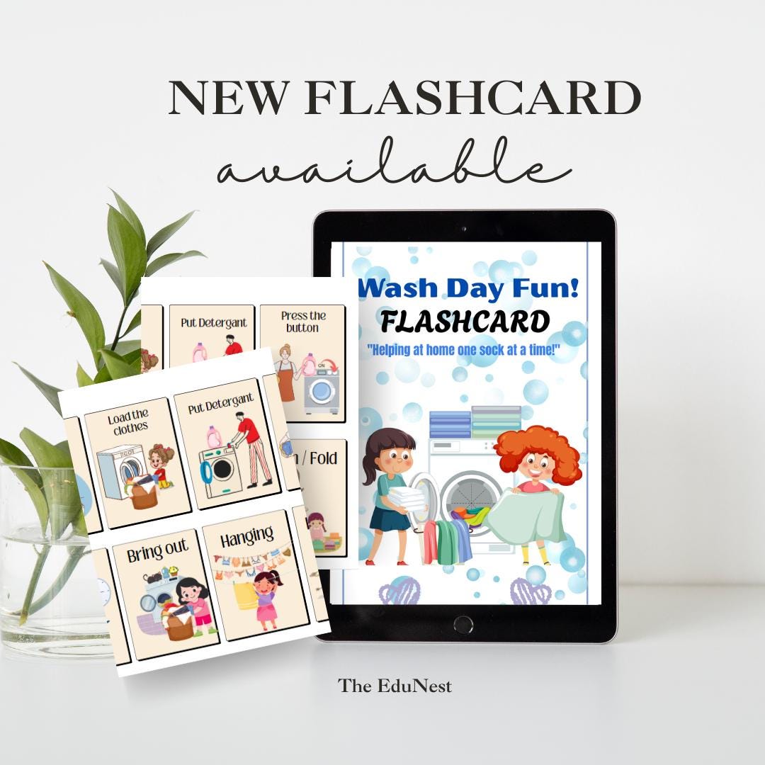 Wash Day Fun – Laundry Flashcards for Kids - Etsy