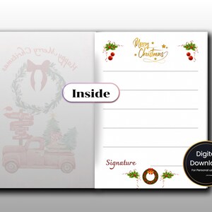 Printable Christmas Card | Merry Christmas Foldable Card | A4 to A5 ...