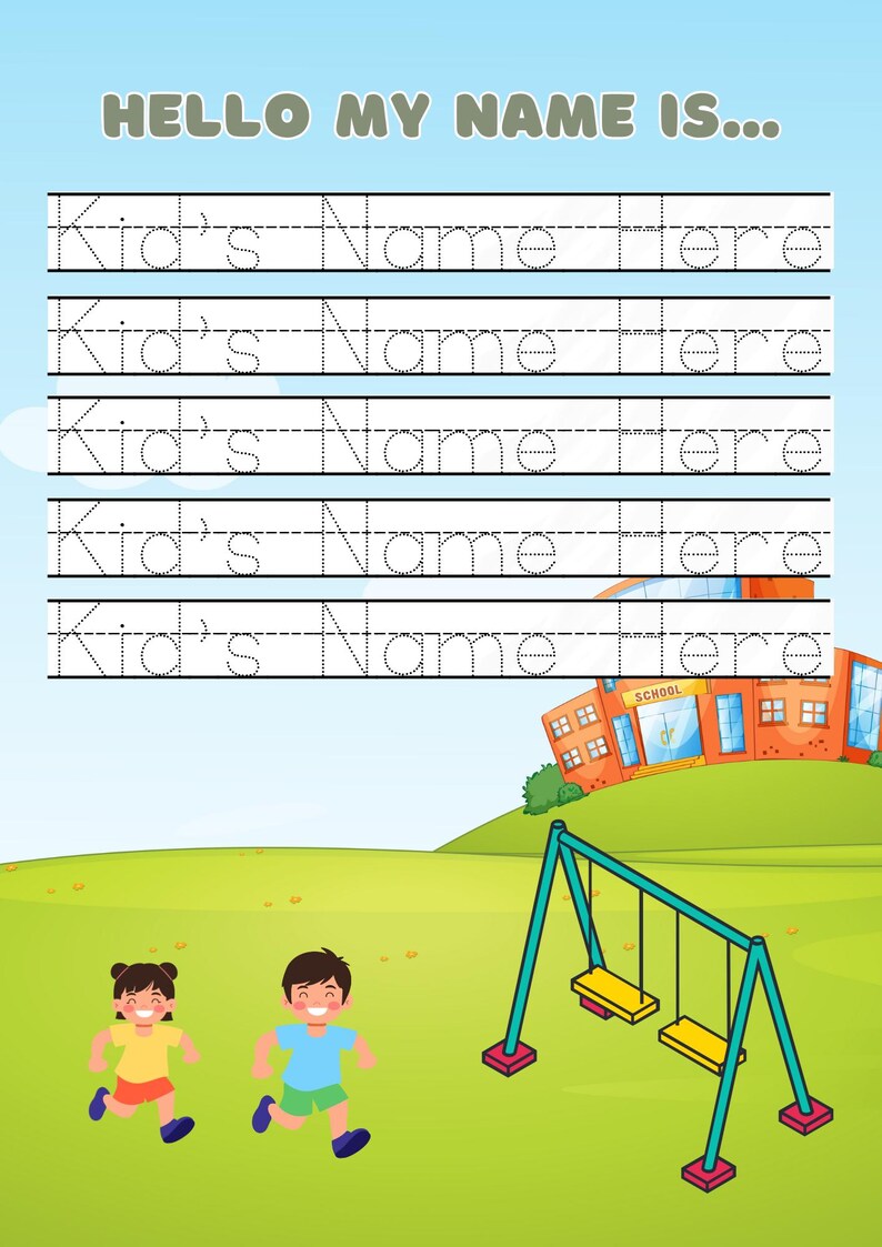 Back to School: Name Tracing Activity for Kids - Etsy