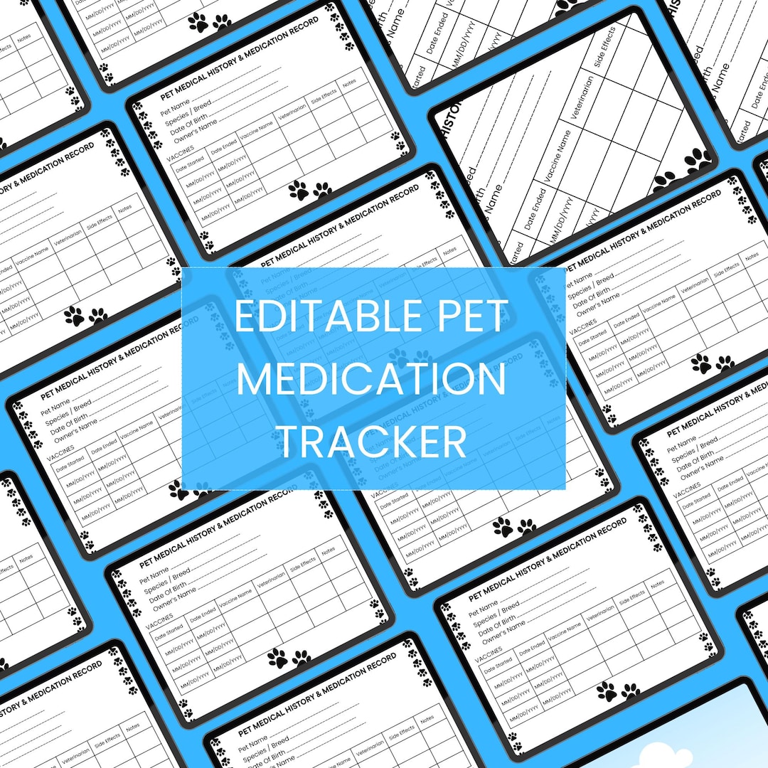 Pet Medication Planner, Medication Log, Pet Health Record, Pet Vet ...