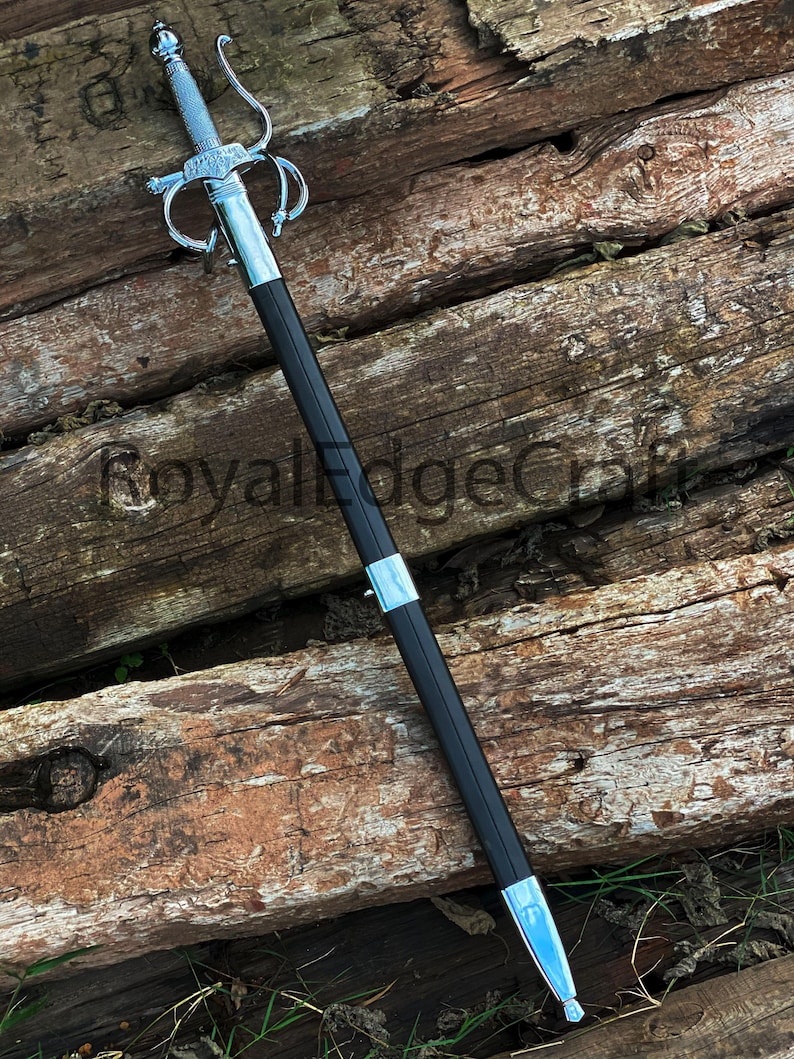 Hand Forged Zorro Rapier Replica - Stainless & Damascus Steel Cosplay ...