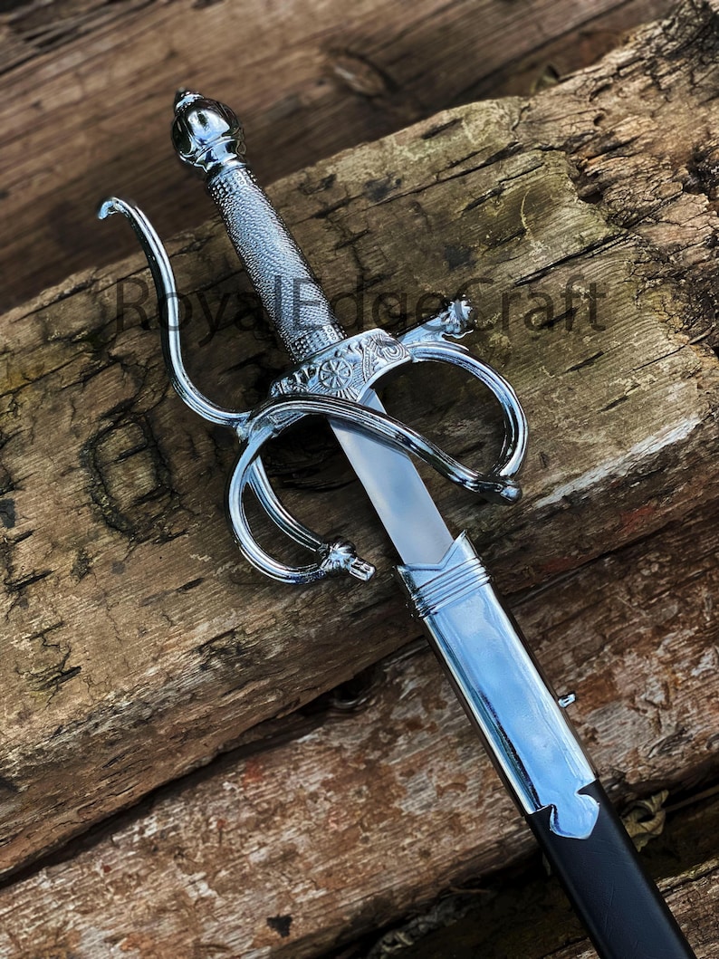 Hand Forged Zorro Rapier Replica - Stainless & Damascus Steel Cosplay ...