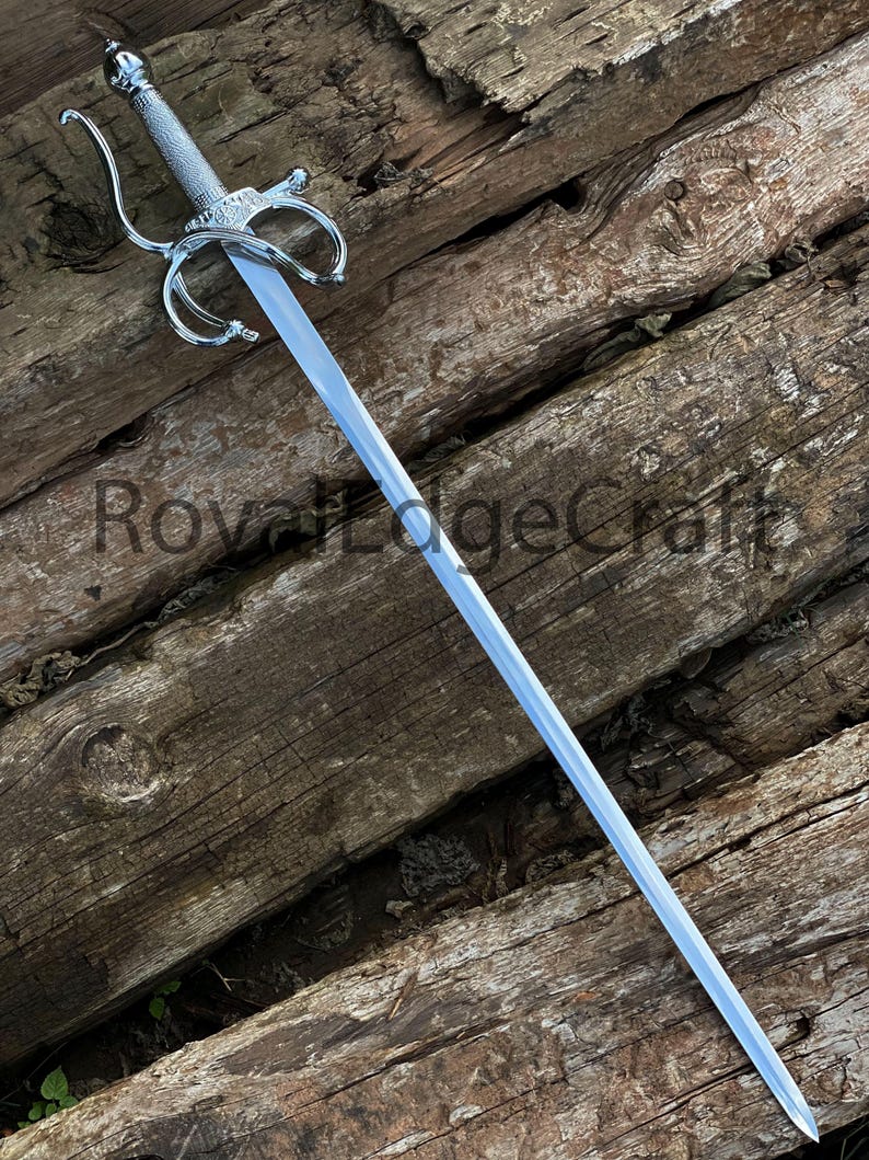 Hand Forged Zorro Rapier Replica - Stainless & Damascus Steel Cosplay ...