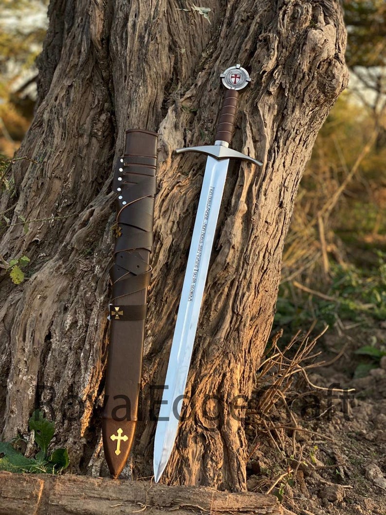 Knights Templar Sword, Medieval Replica Longsword With Scabbard - Etsy