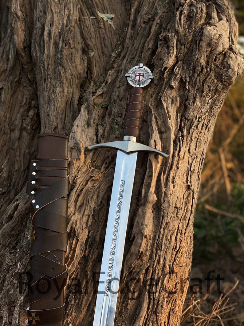 Knights Templar Sword, Medieval Replica Longsword With Scabbard - Etsy